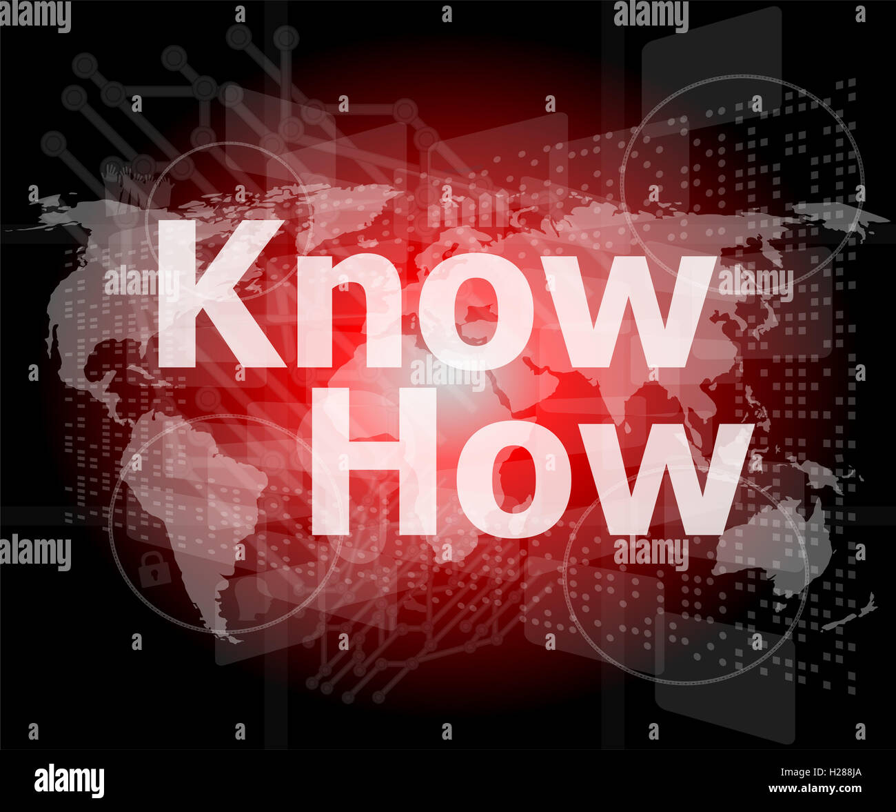 The word know how on digital screen, social concept Stock Photo - Alamy
