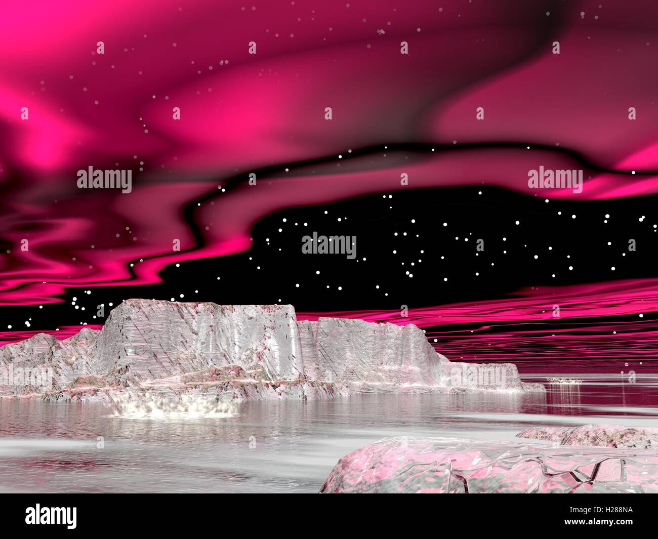 Digital illustration of aurora borealis hi-res stock photography and ...