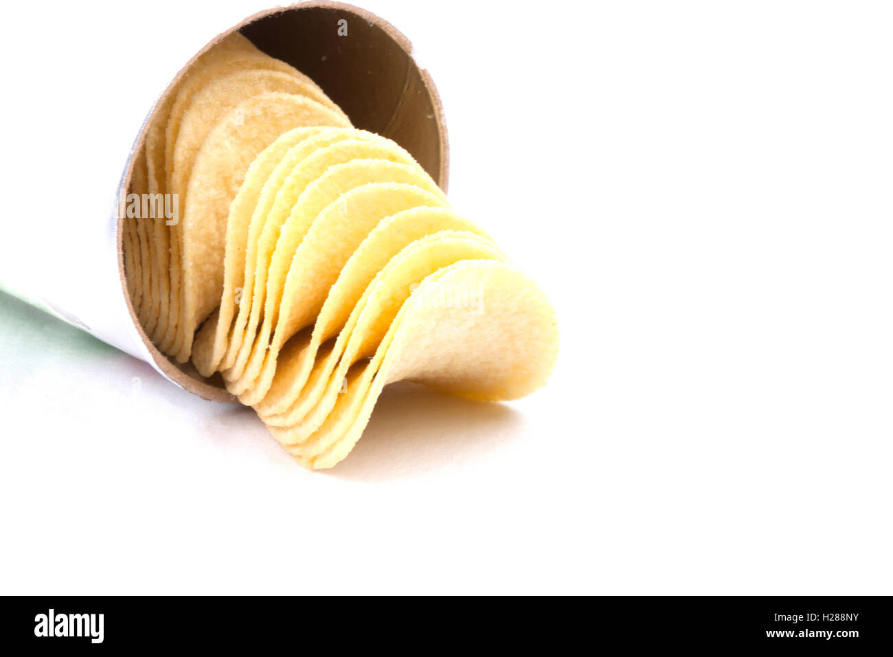 potato crisps (chips) on a white background Stock Photo - Alamy