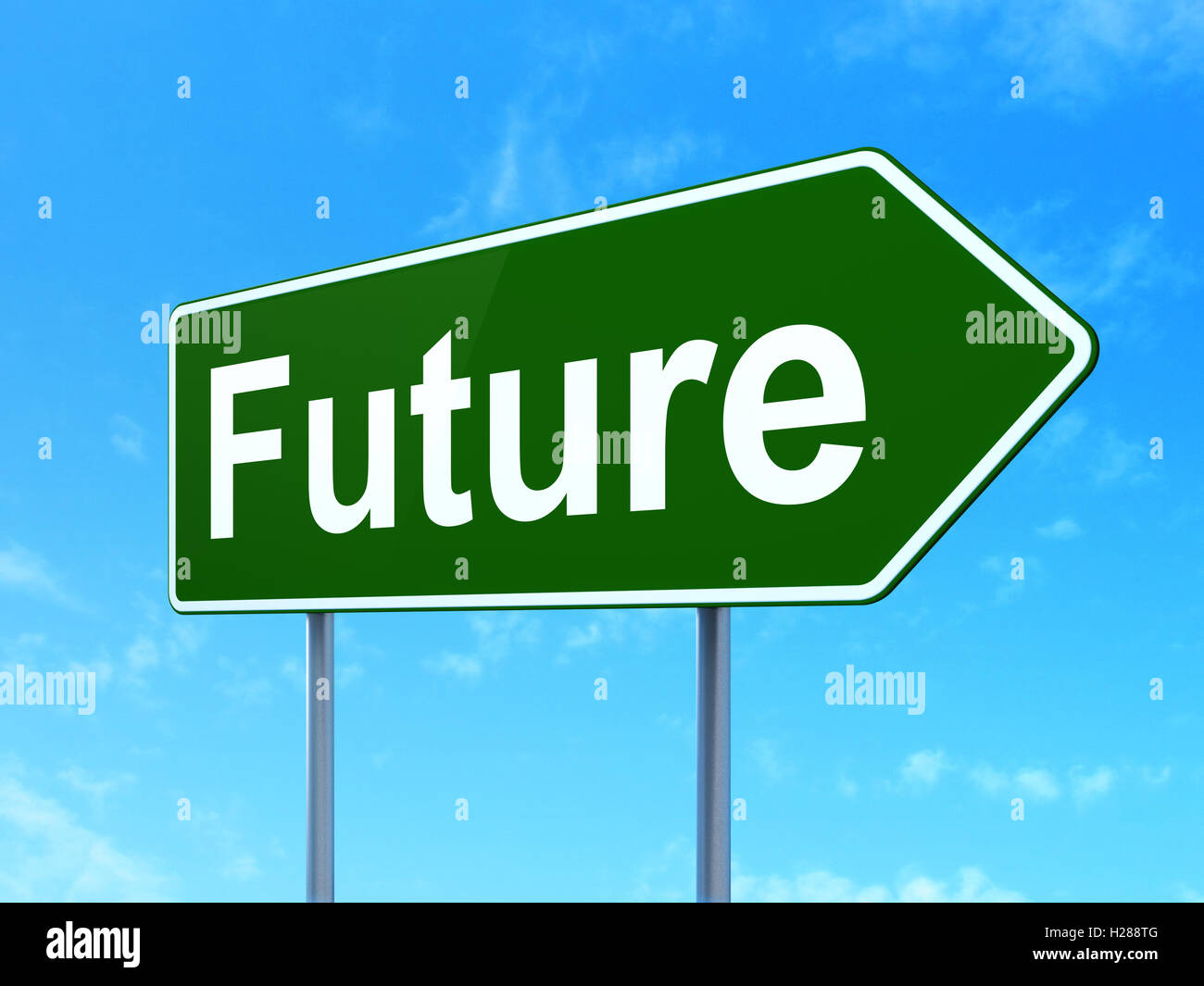 Timeline concept: Future on road sign background Stock Photo - Alamy