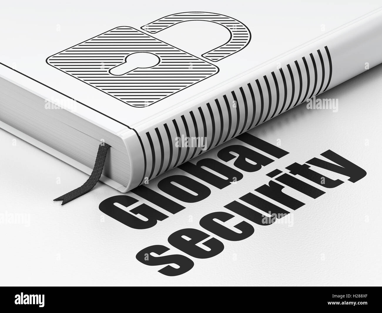 Protection concept: book Closed Padlock, Global Security on white ...