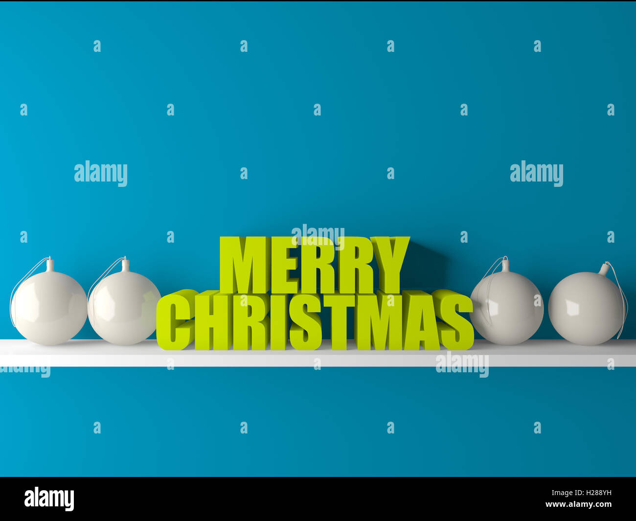 3d christmas text with balls in room Stock Photo - Alamy