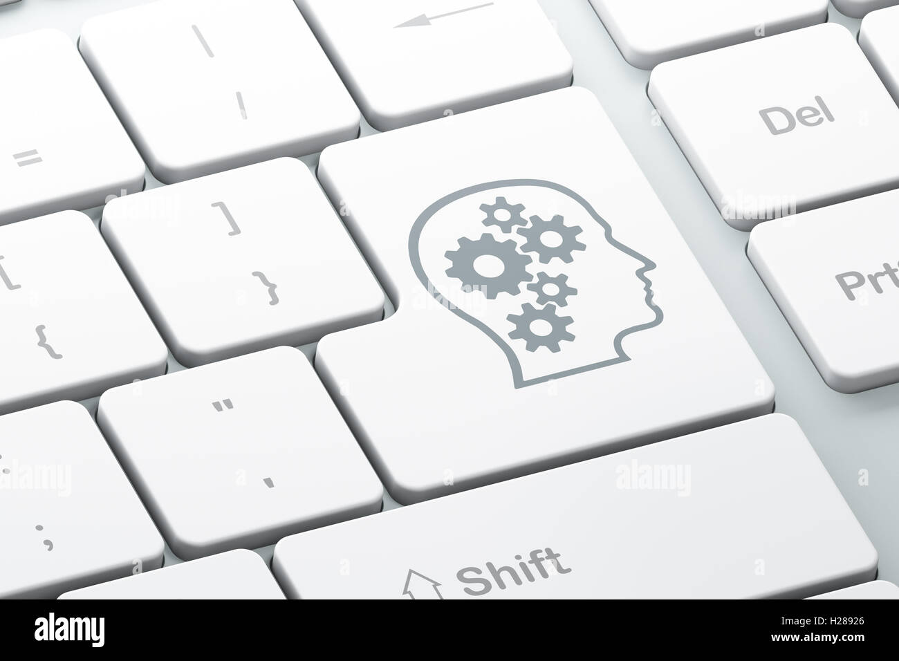 Data concept: Head With Gears on computer keyboard background Stock ...