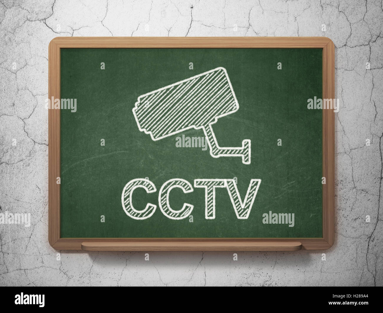 Security concept: Cctv Camera and CCTV on chalkboard background Stock ...