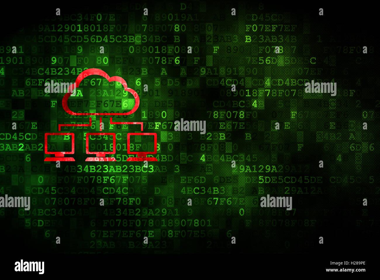 Cloud networking concept: Cloud Network on digital background Stock ...