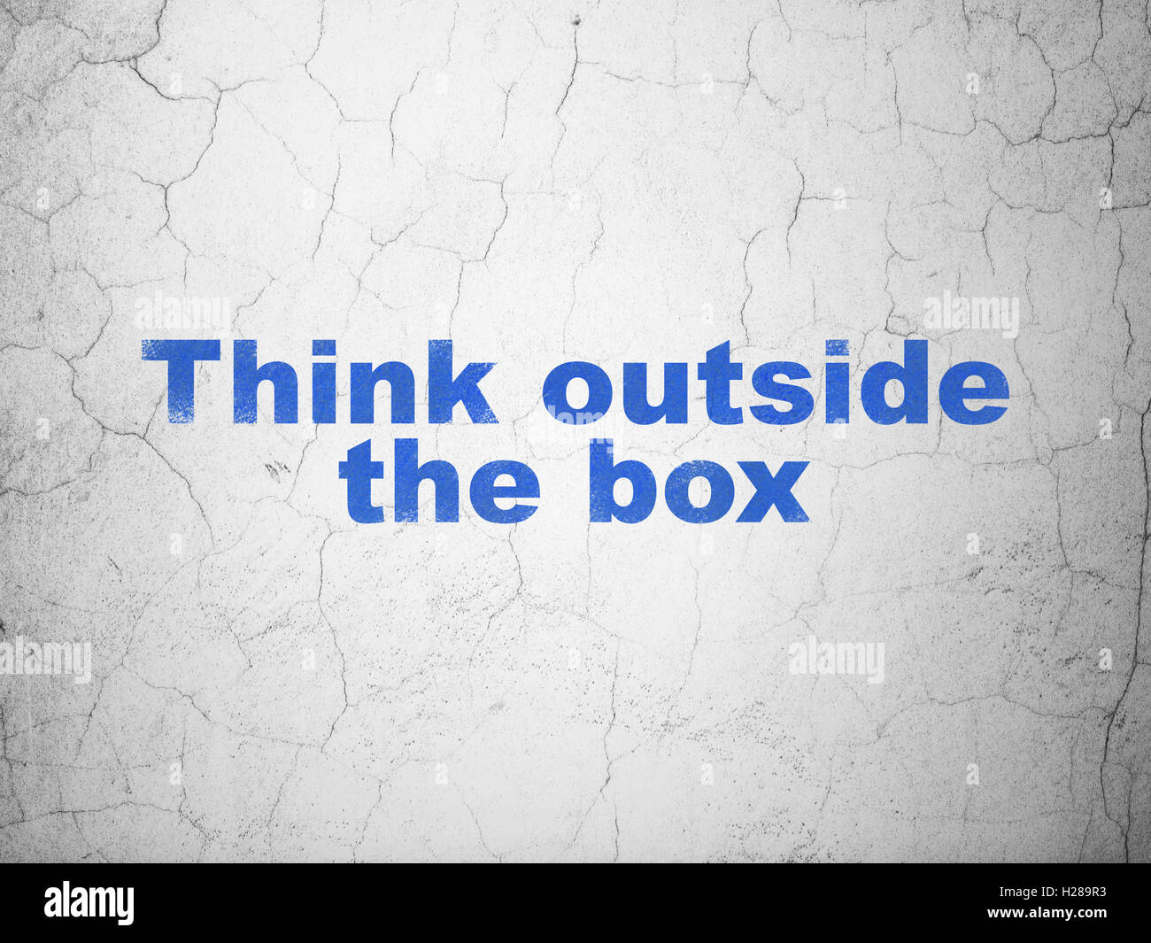 Education concept: Think outside The box on wall background Stock Photo ...