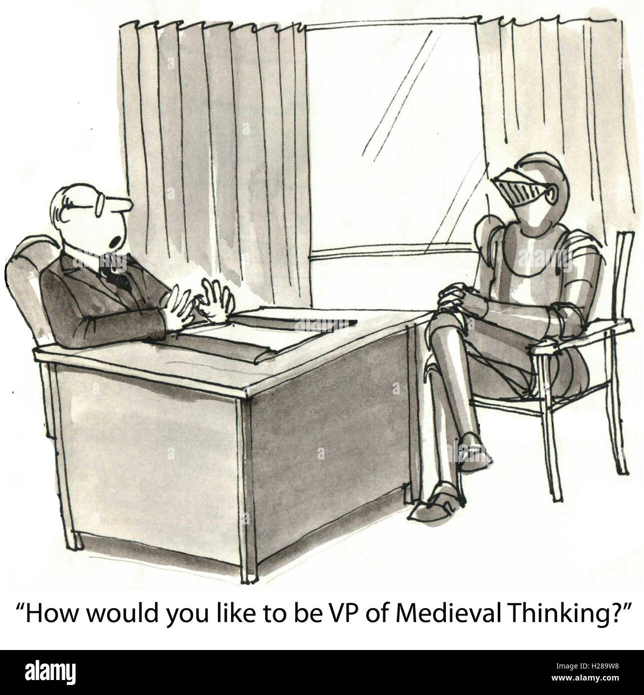 Medieval businessman cartoon hi-res stock photography and images - Alamy