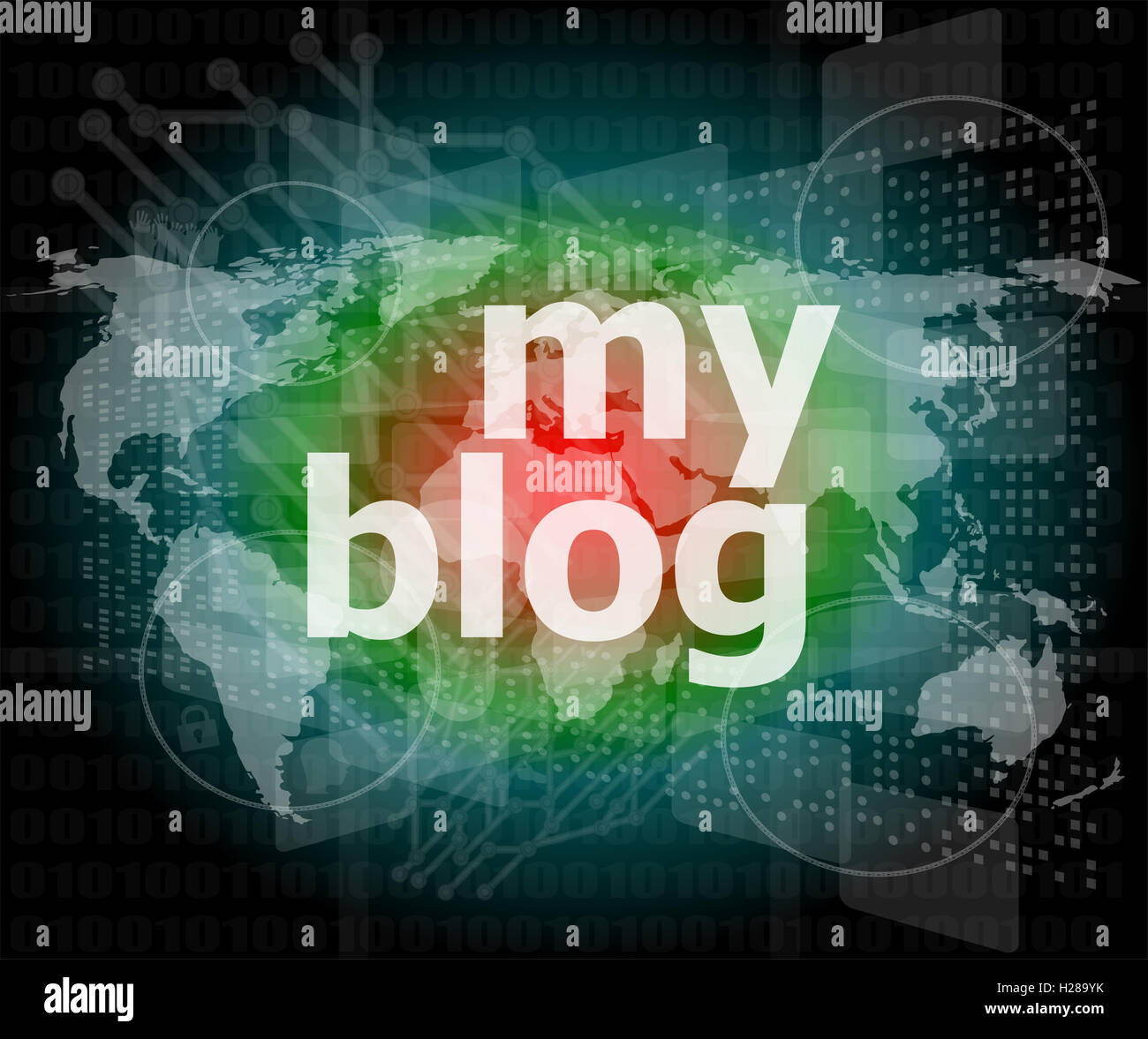 my blog - green digital background - Global business internet concept ...