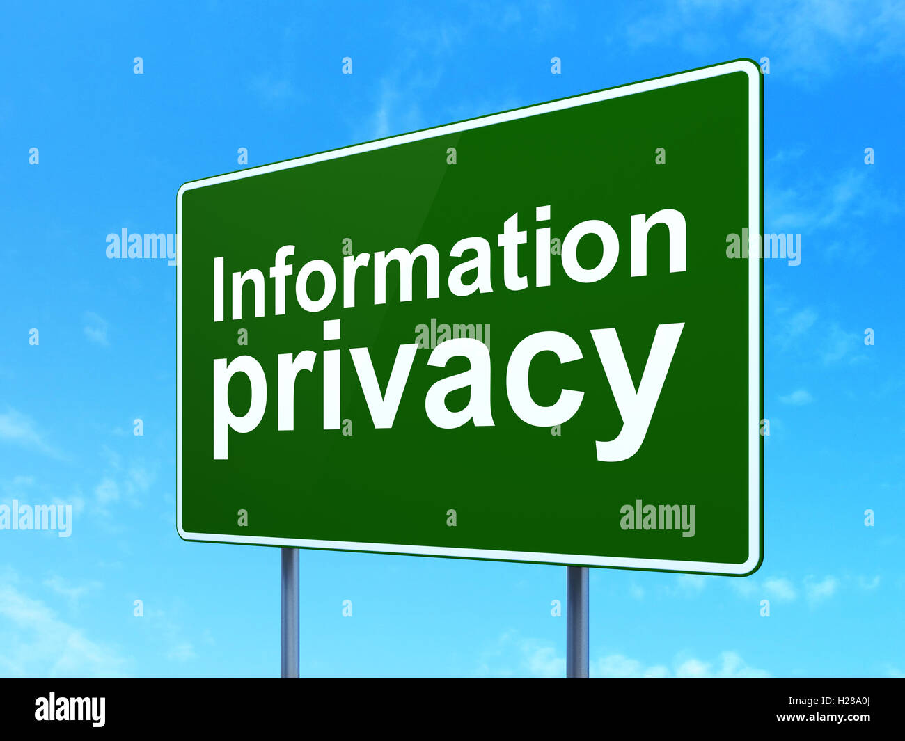 Security concept: Information Privacy on road sign background Stock ...
