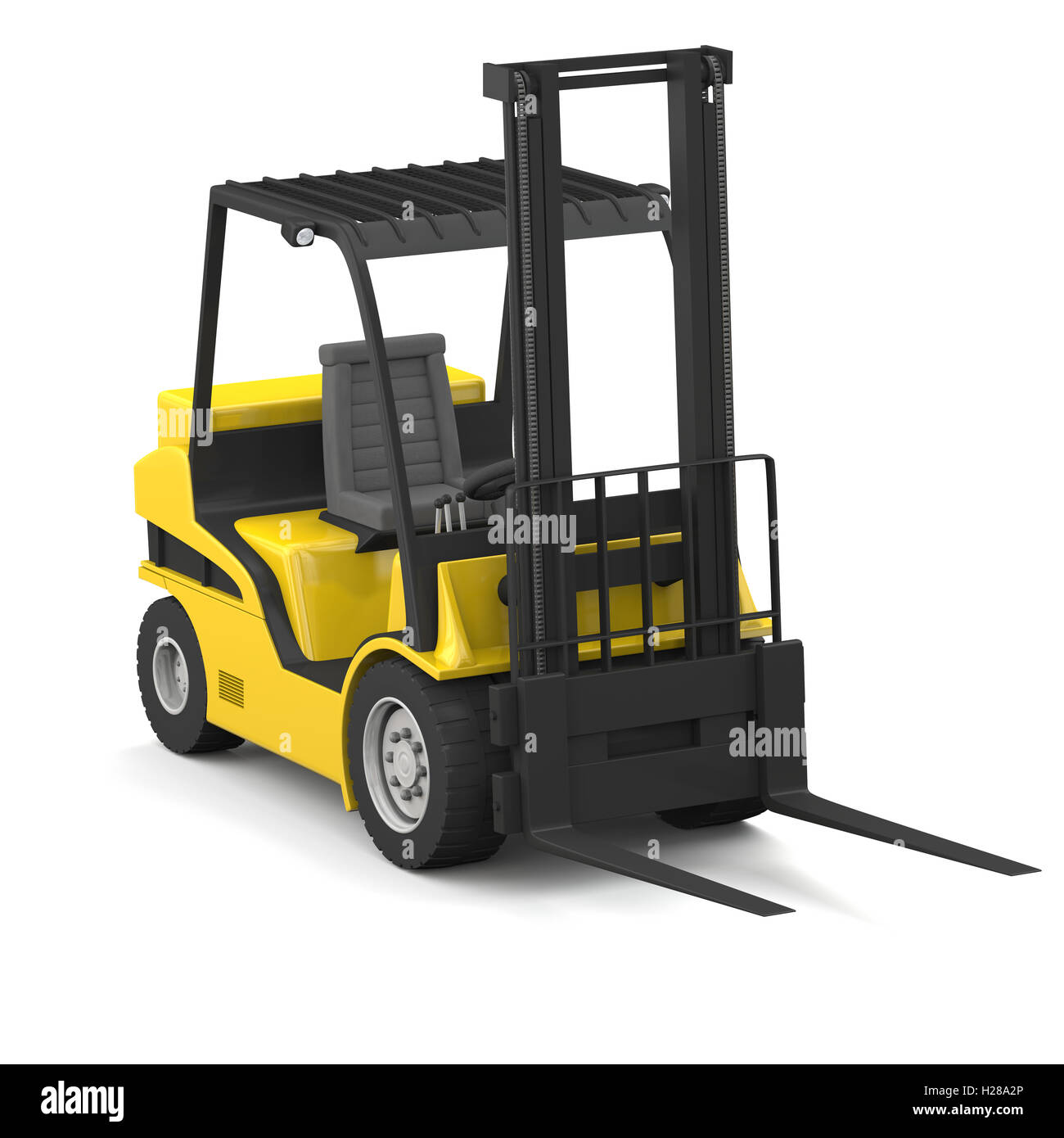 Modern yellow forklift Stock Photo - Alamy