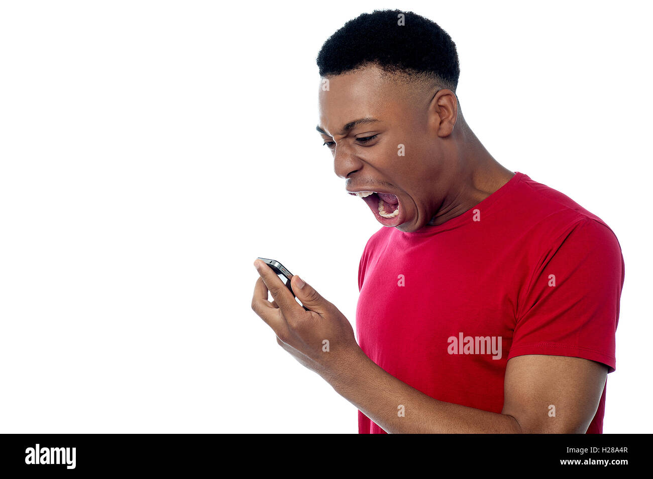 Side pose yelling male hi-res stock photography and images - Alamy