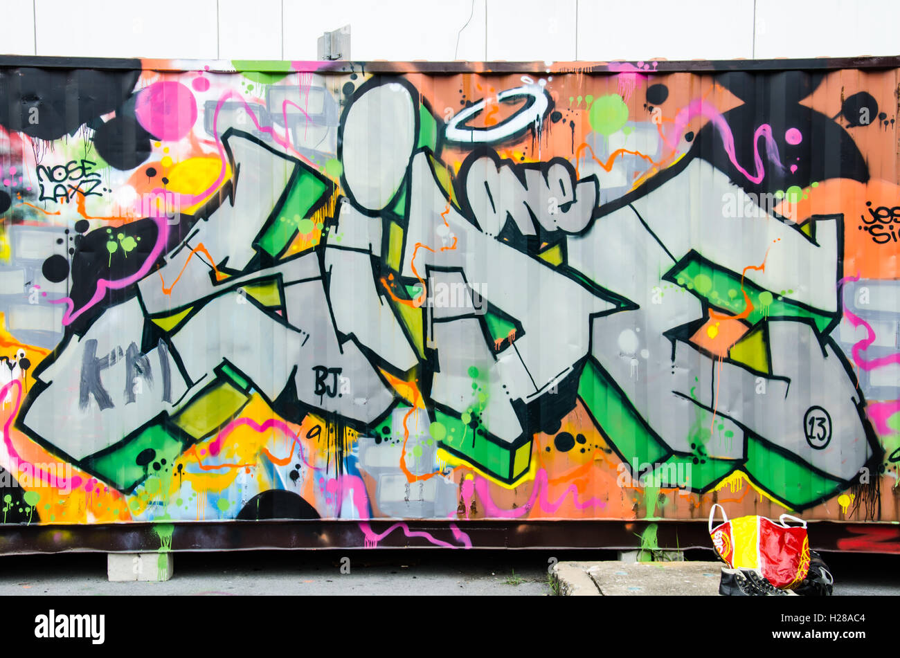 graffiti on containers Stock Photo - Alamy