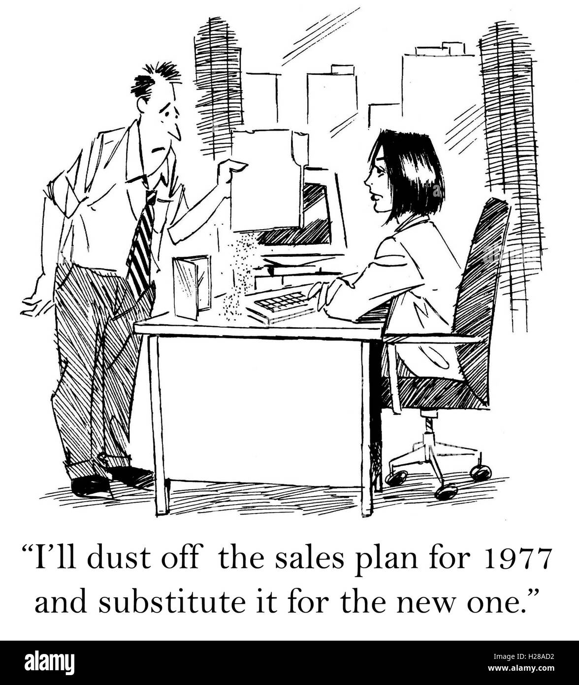 Business plan cartoon Black and White Stock Photos & Images - Alamy