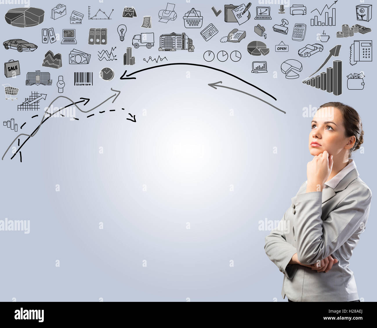 thinking business woman Stock Photo - Alamy
