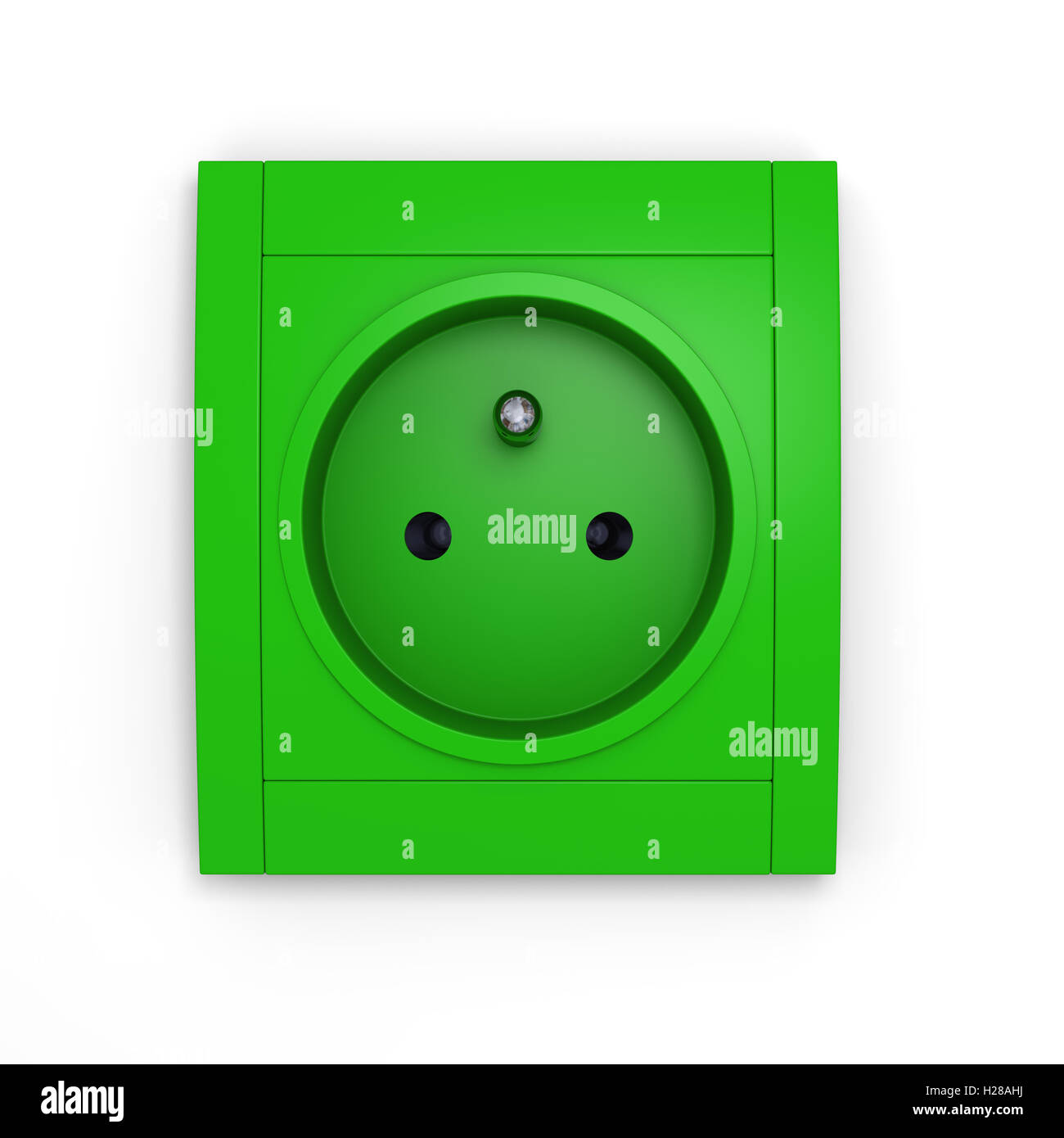 Green power socket Stock Photo - Alamy