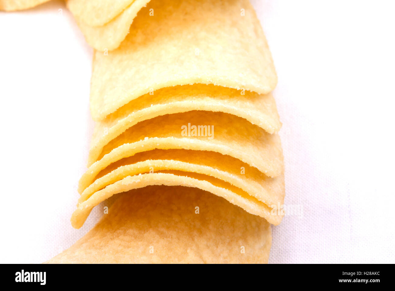 potato crisps (chips) on a white background Stock Photo - Alamy