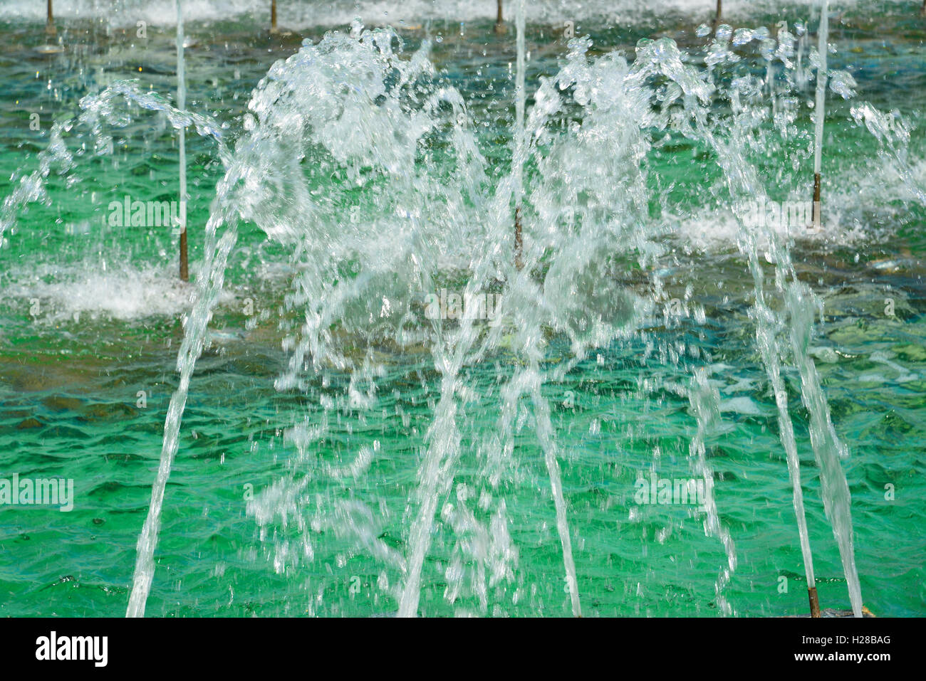 Water jets in fountain close-up Stock Photo - Alamy