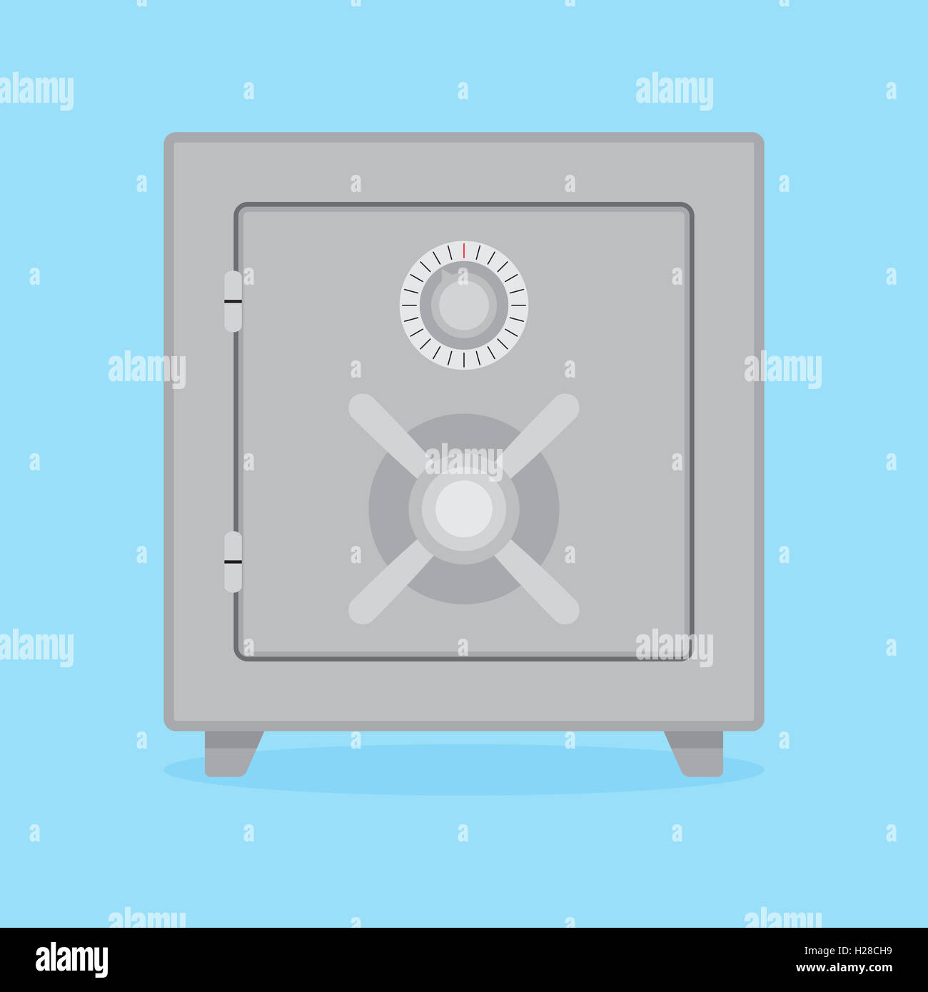 Metal safe flat concept. Safety and security, protection and vault ...