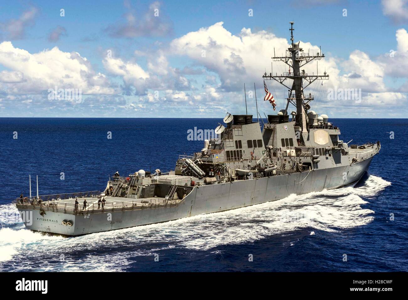U.S. Navy Arleigh Burke-class guided-missile destroyer USS Fitzgerald ...