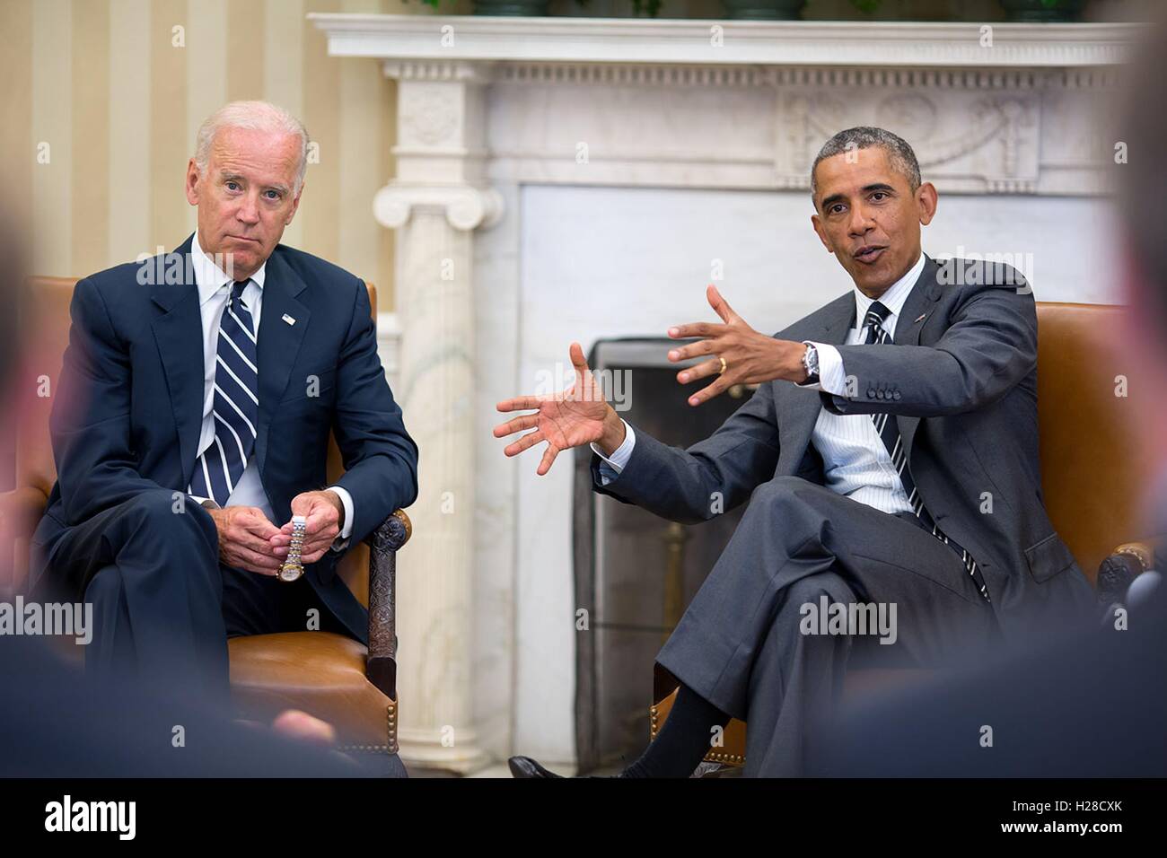 U.S. President Barack Obama and Vice President Joe Biden during a ...