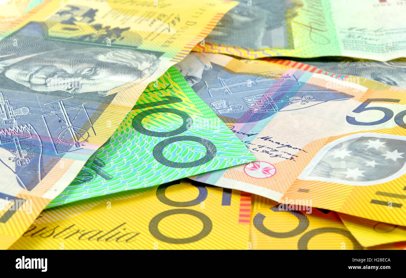 australian money closeup as a background Stock Photo - Alamy