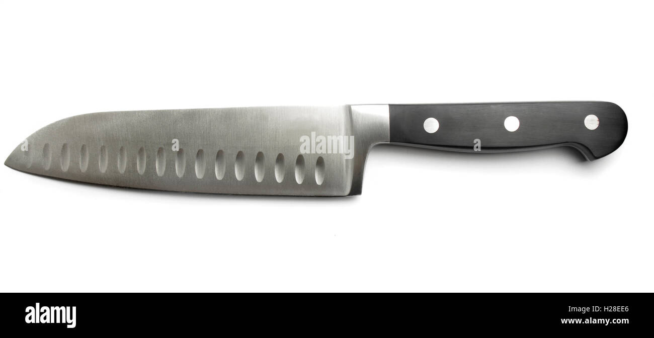 black kitchen knife isolated on white Stock Photo - Alamy