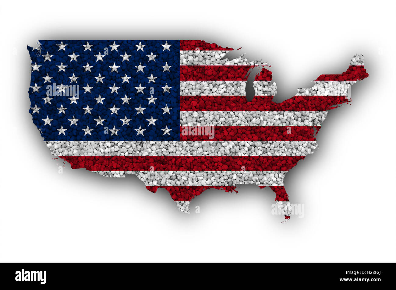 Usa flag on country map Cut Out Stock Images & Pictures - Alamy