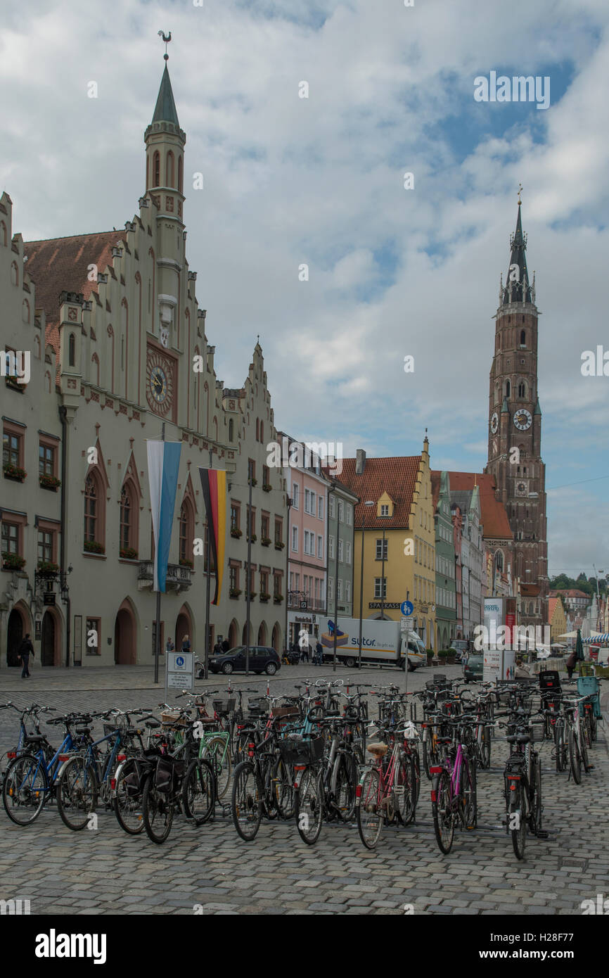 Baroque Buildings in Altstadt, Landshut, Bavaria, Germany Stock Photo ...