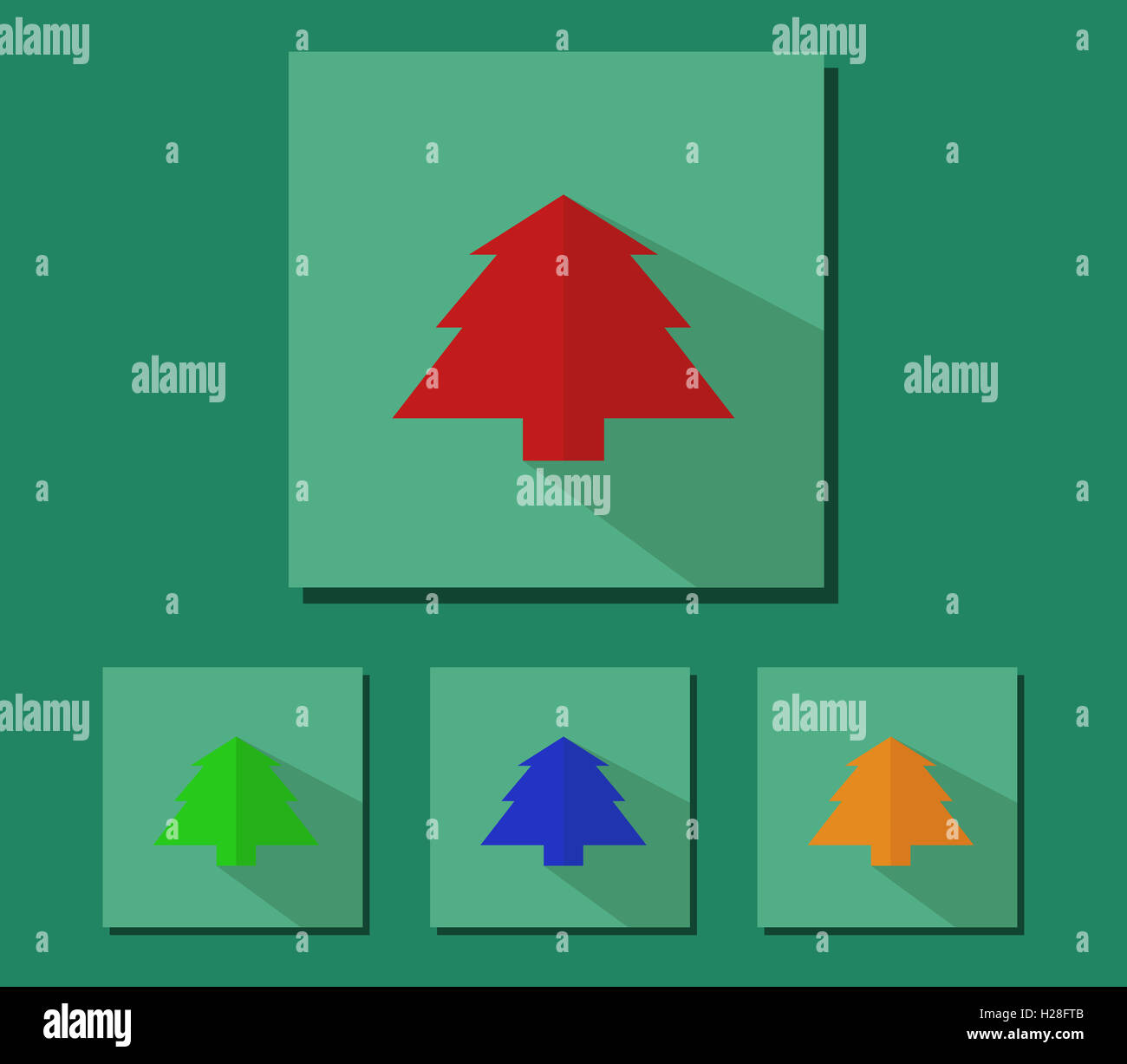 set of christmas tree icons Stock Photo - Alamy