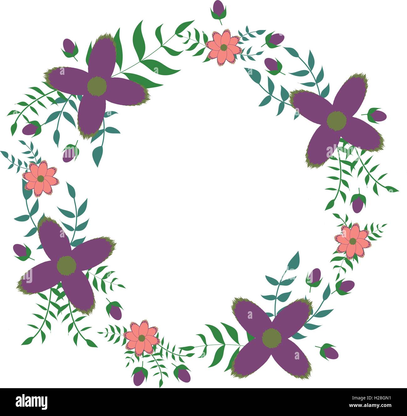 Floral wreath illustration vector Stock Vector Image & Art - Alamy