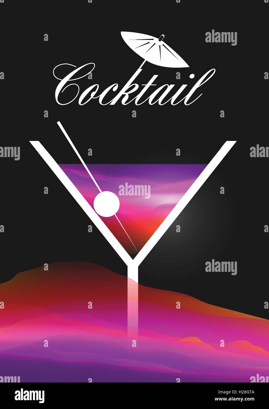 Simple Cocktail Poster Design Stock Vector Image & Art - Alamy