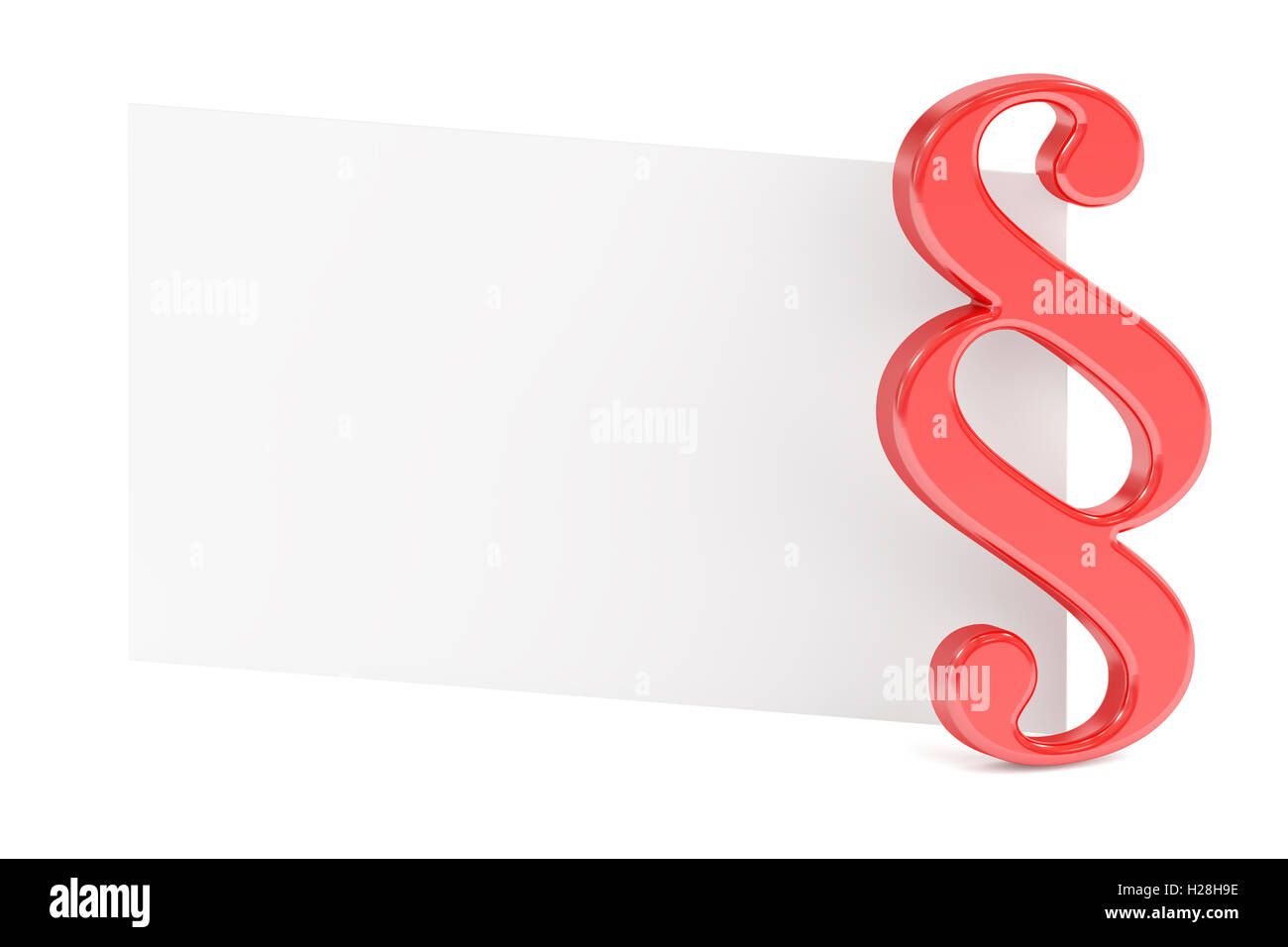 paragraph symbol with blank card, 3D rendering isolated on white ...