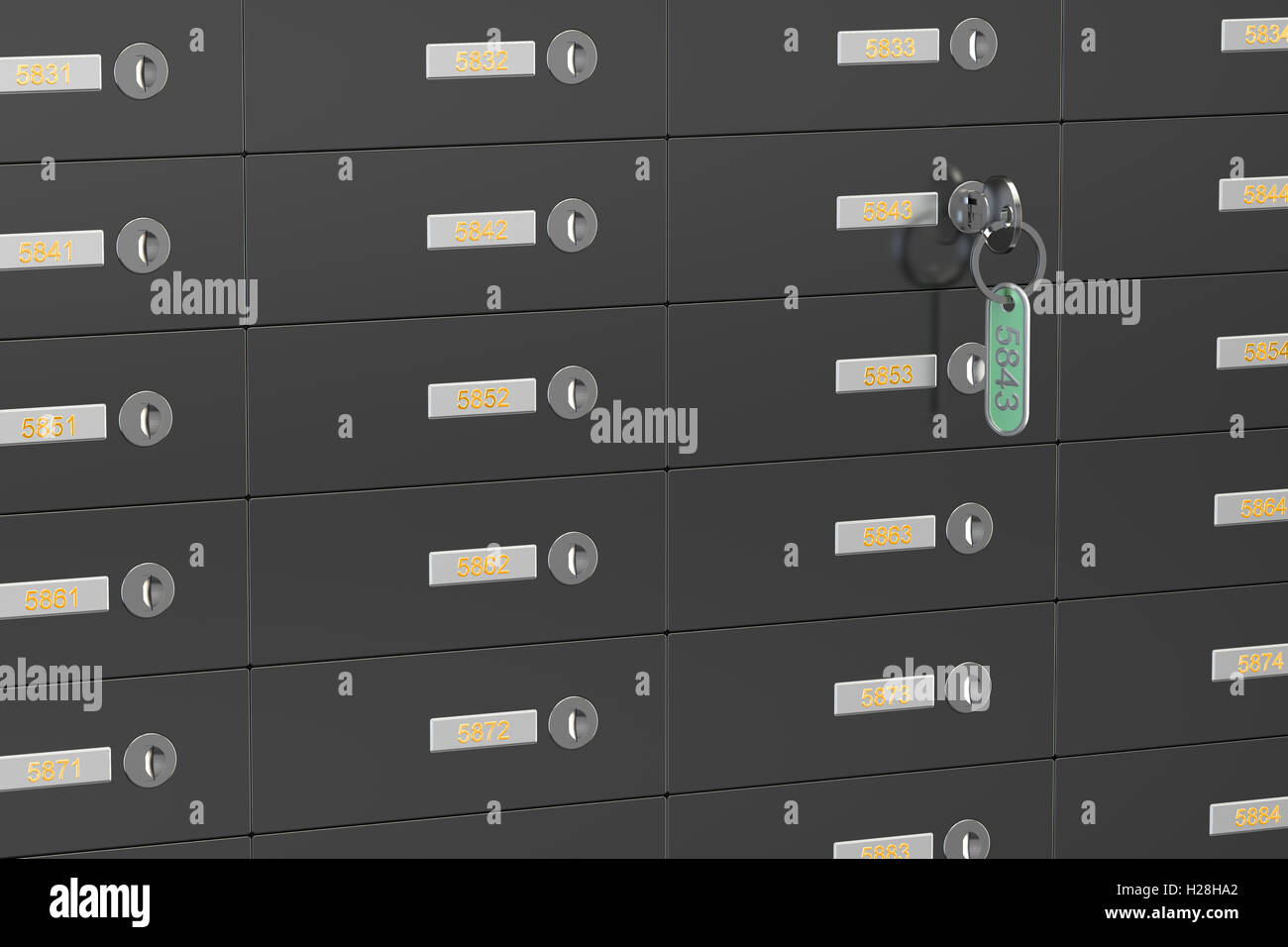 safe deposit boxes, 3D rendering Stock Photo - Alamy