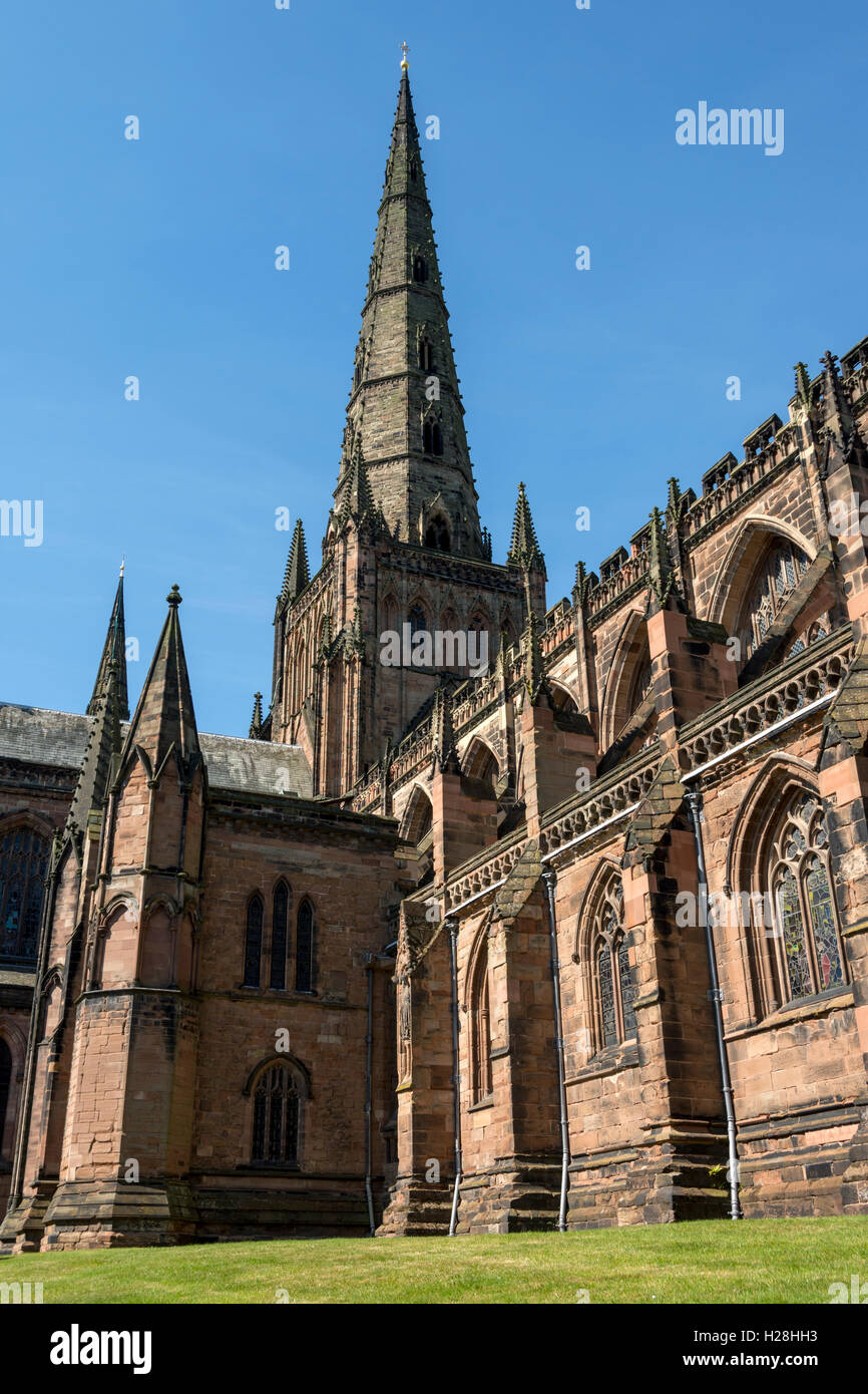 The Great Spire of Lichfield Cathedral from the south east, Lichfield ...