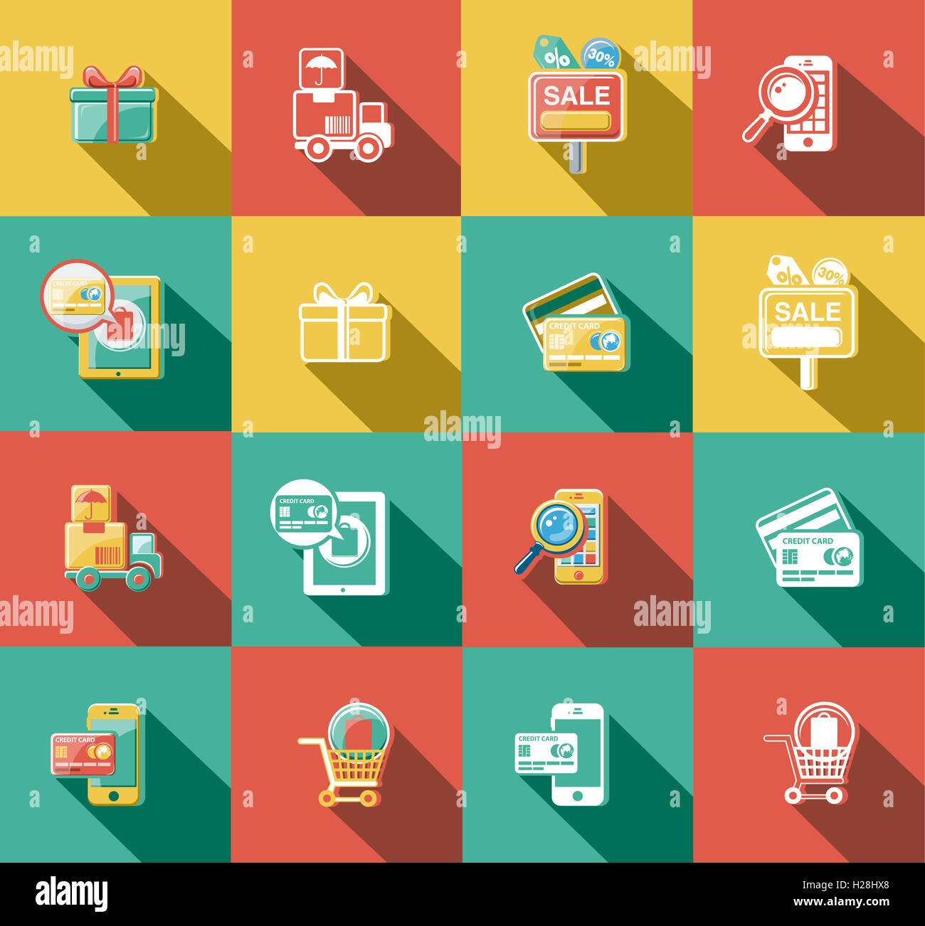 Business and Sales Flat Icons Set Stock Vector Image & Art - Alamy