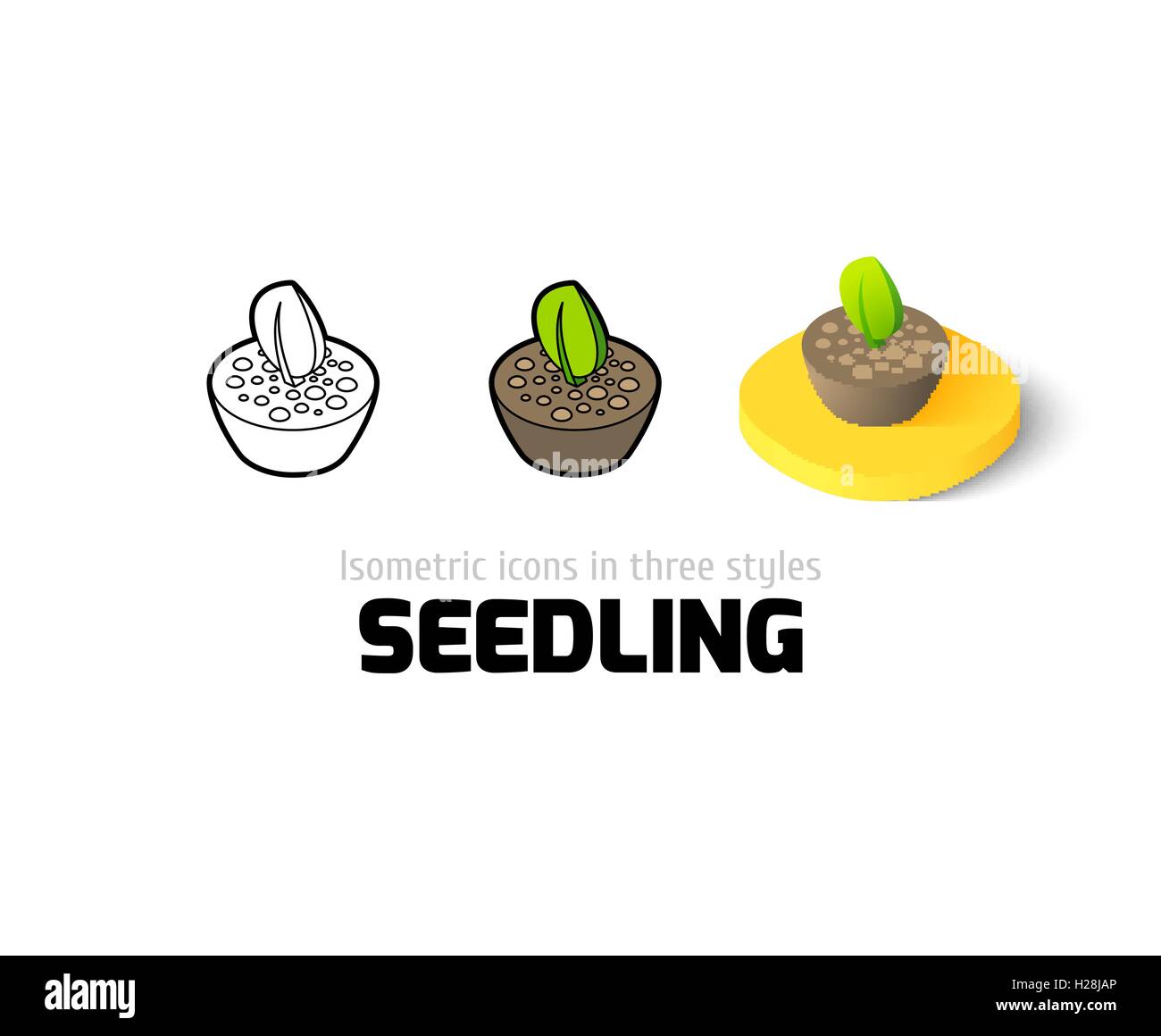Seedling icon in different style Stock Vector Image & Art - Alamy