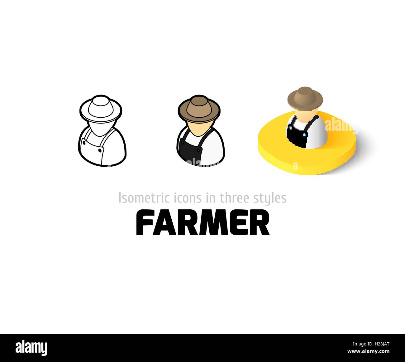 Farmer icon in different style Stock Vector Image & Art - Alamy