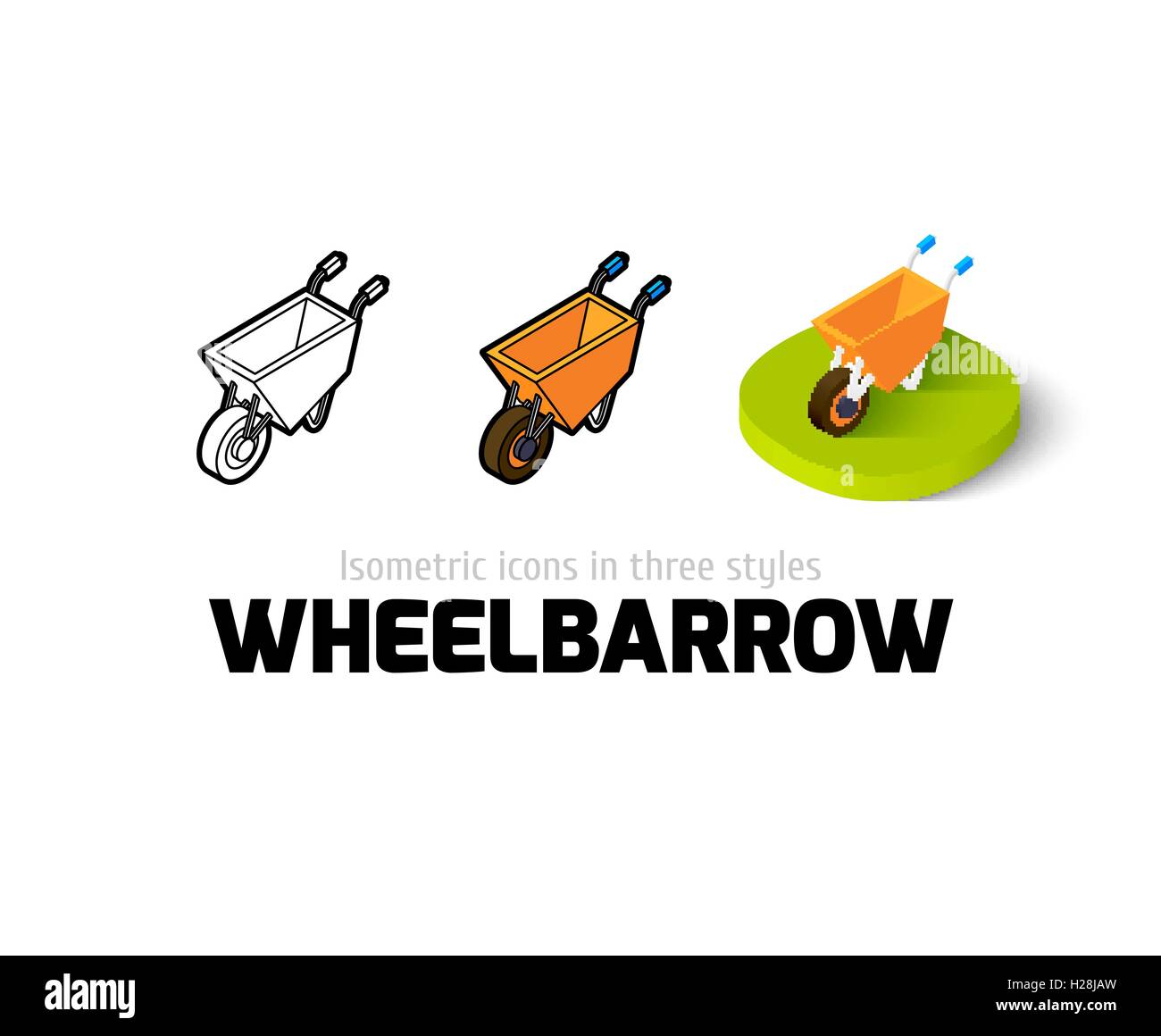 Wheelbarrow icon in different style Stock Vector Image & Art - Alamy