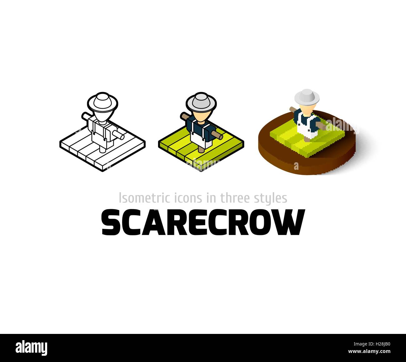 Scarecrow icon in different style Stock Vector Image & Art - Alamy