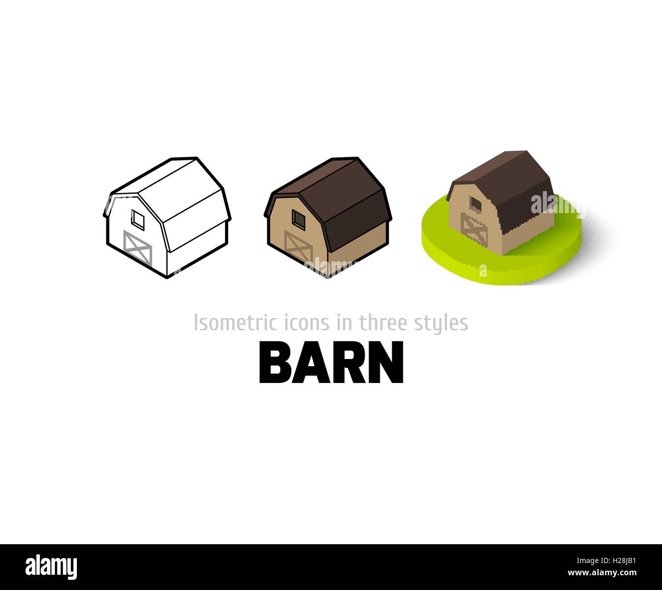 Barn icon in different style Stock Vector Image & Art - Alamy