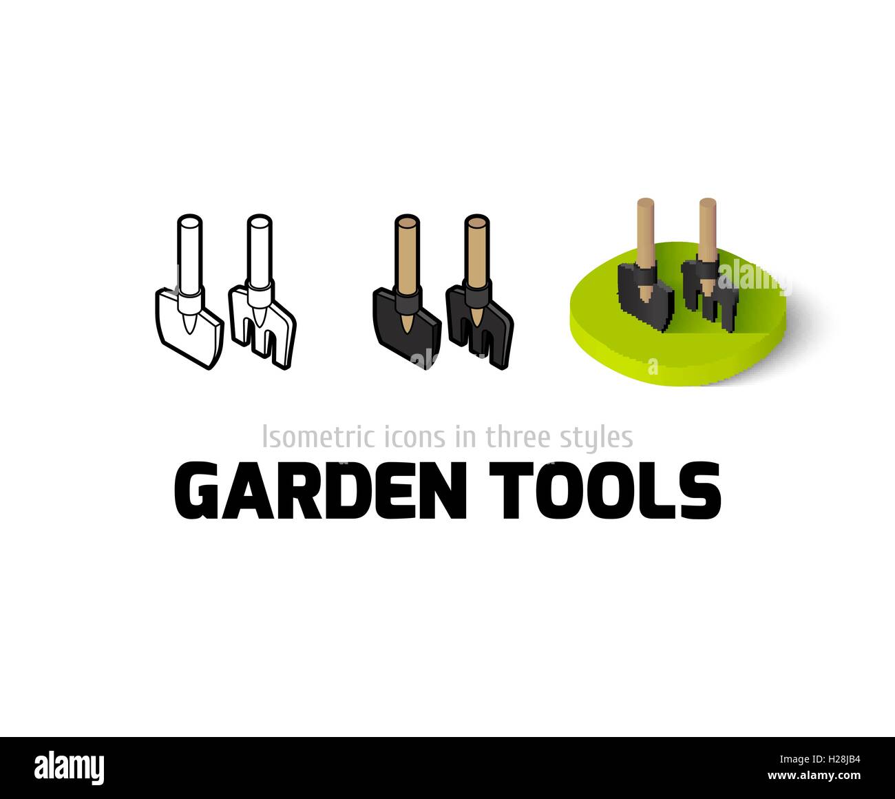 Gardening shovel rake Stock Vector Images - Alamy