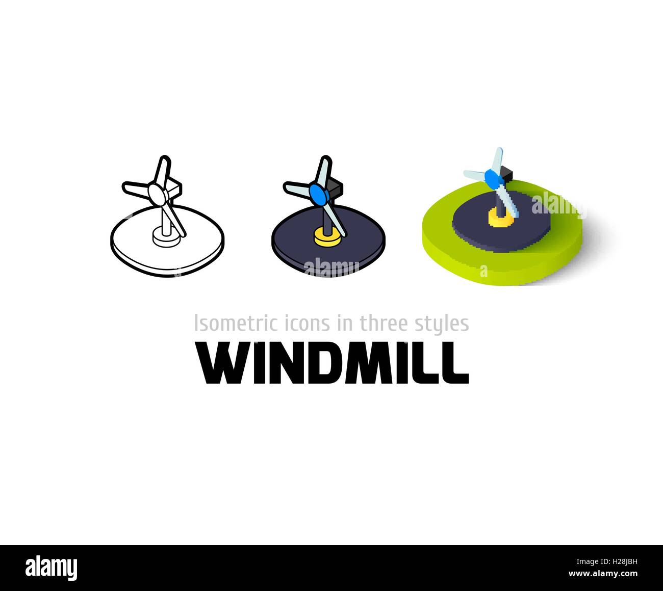 Wind turbine line ui Stock Vector Images - Alamy