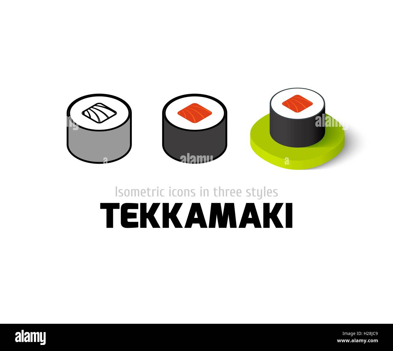 Set different sushi salmon Stock Vector Images - Alamy