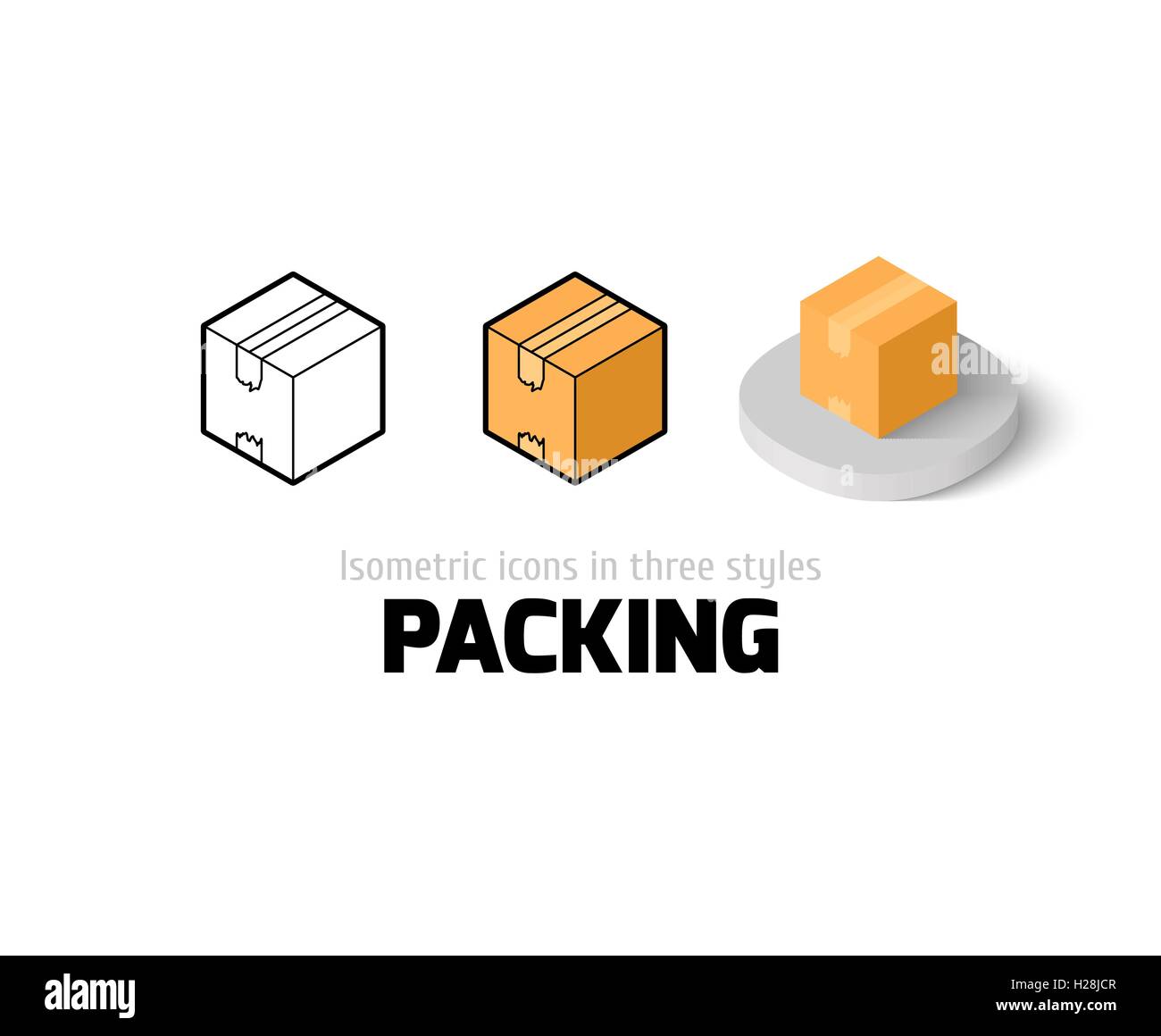 Packing icon in different style Stock Vector Image & Art - Alamy