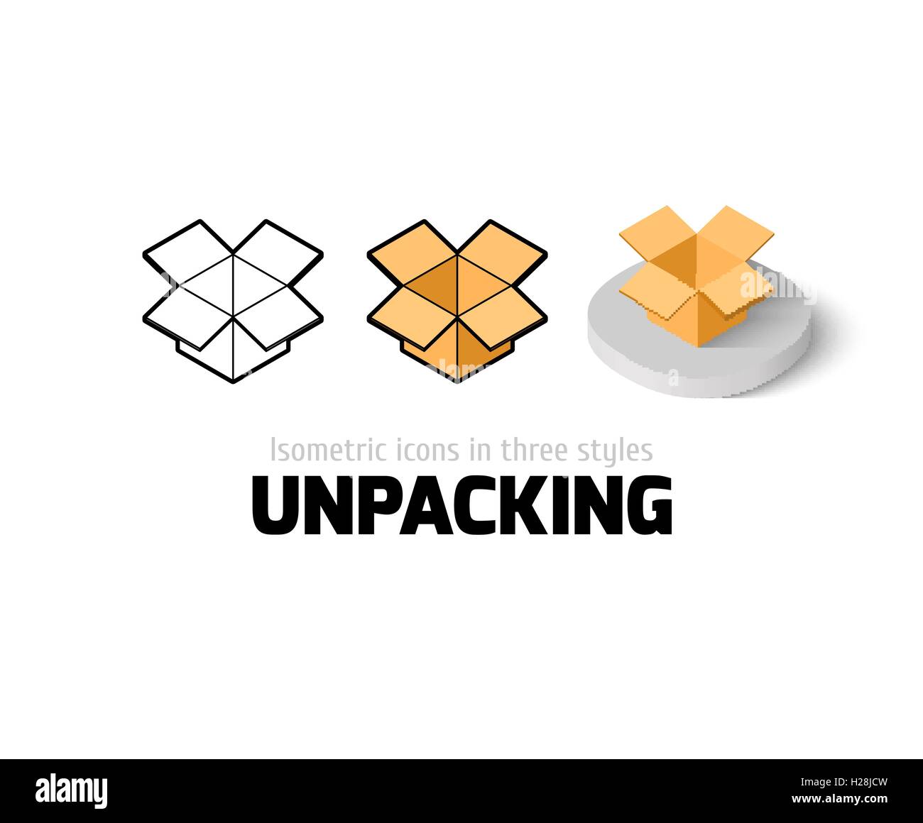 Unpacking icon in different style Stock Vector Image & Art - Alamy