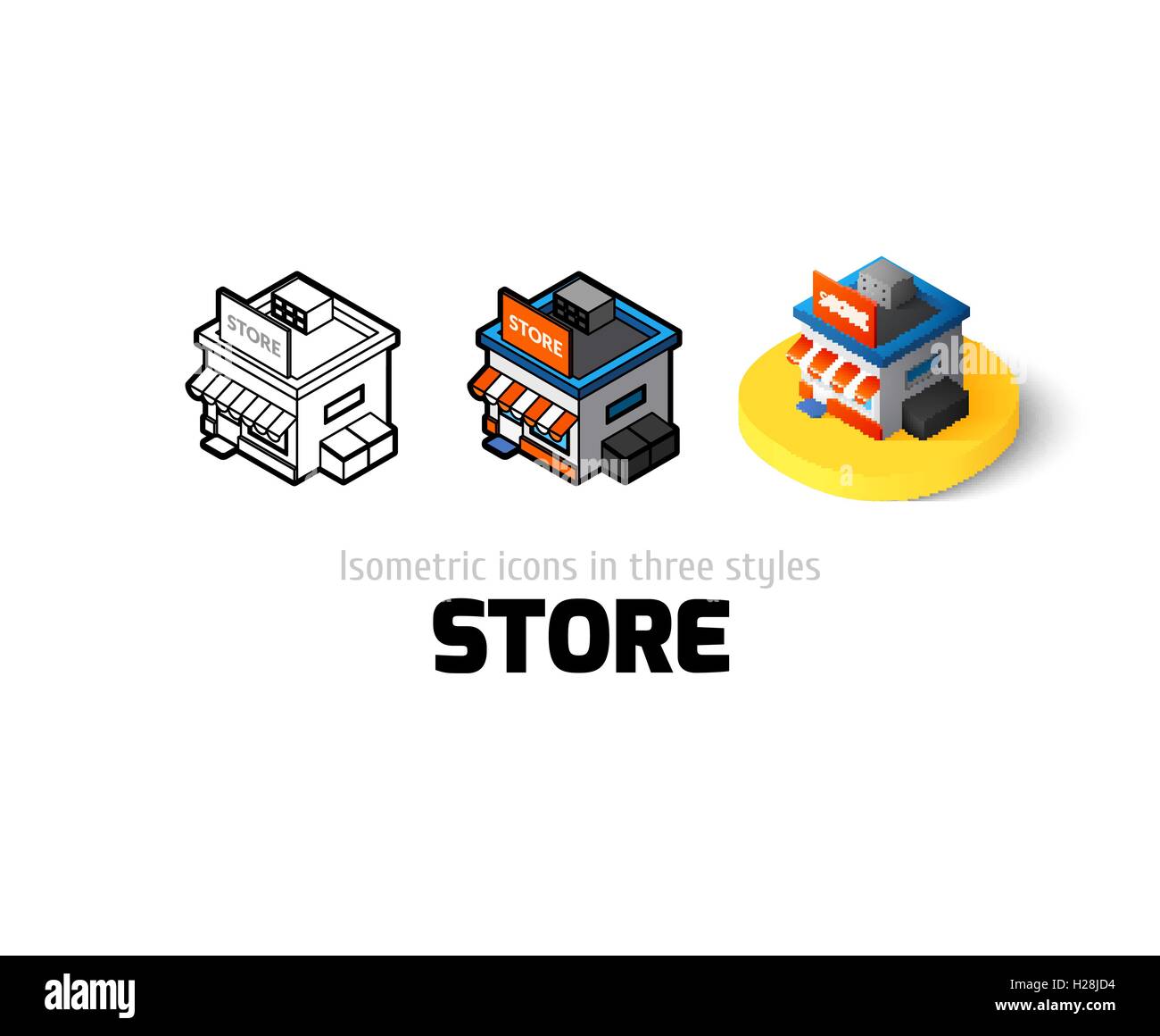 Store front in small Stock Vector Images - Alamy