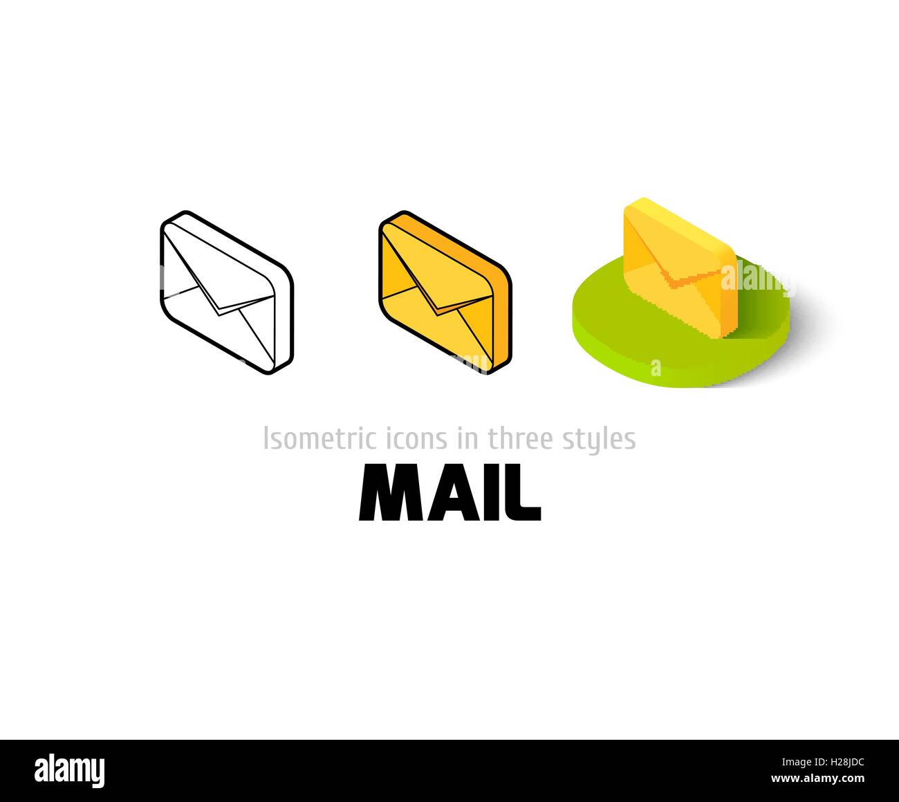 Mail icon in different style Stock Vector Image & Art - Alamy
