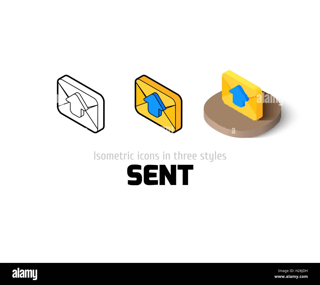 Sent icon in different style Stock Vector Image & Art - Alamy