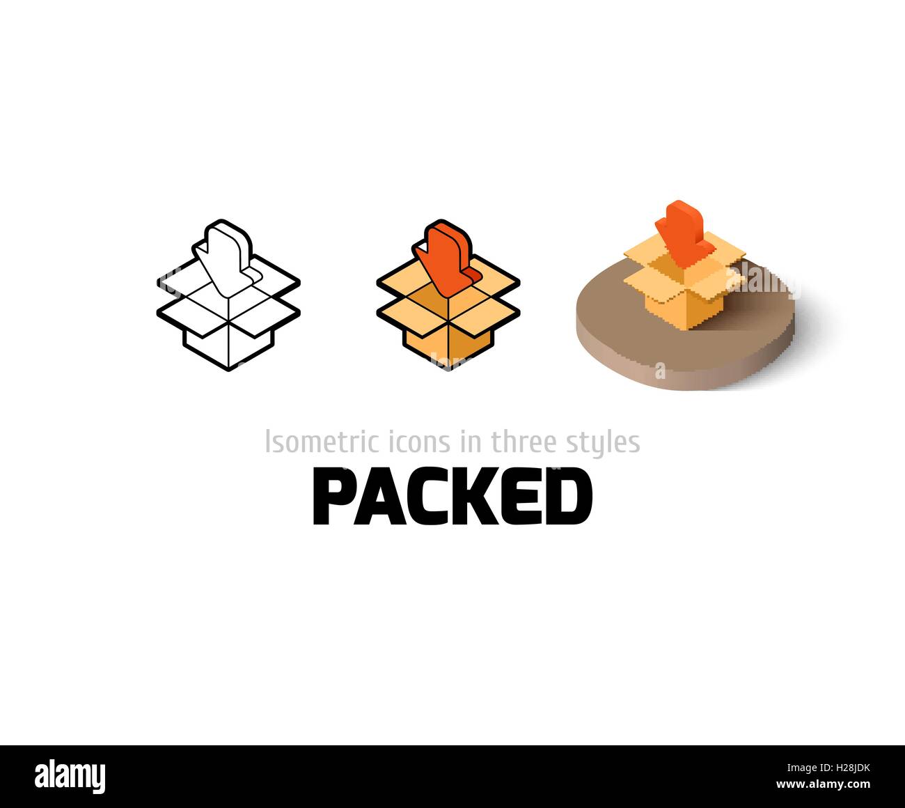 Packed icon in different style Stock Vector Image & Art - Alamy