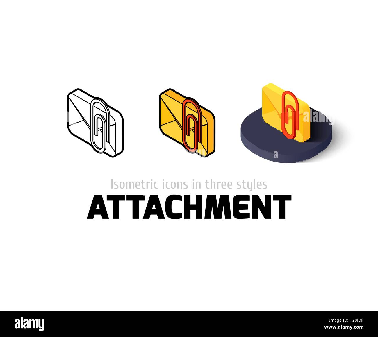 Attachment icon in different style Stock Vector Image & Art - Alamy